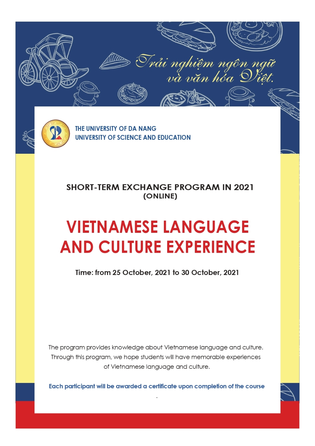 Short-term program on Vietnamese Language and Culture Experience at The ...